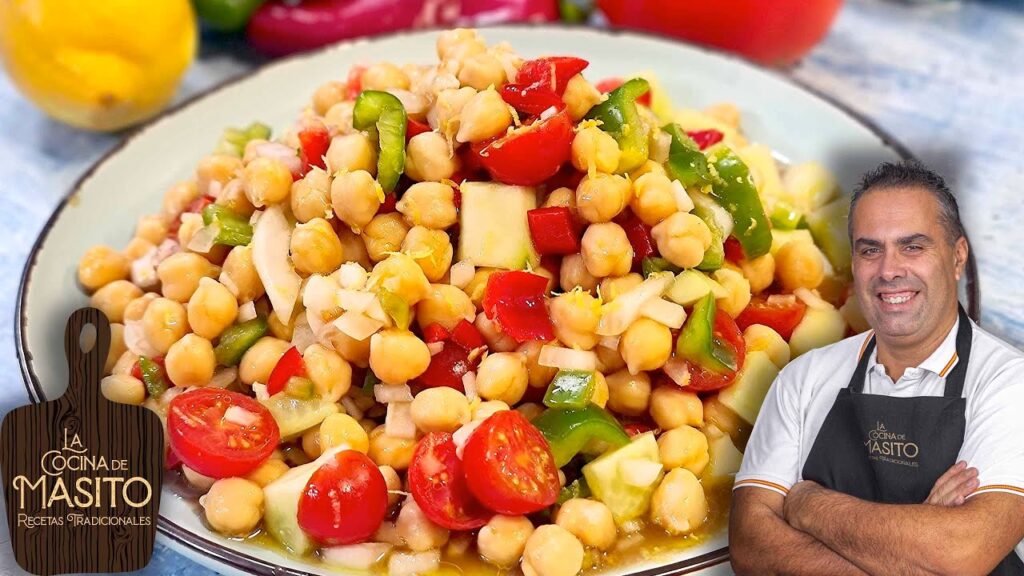 Receta de ensalada de garbanzos con salsa vinagreta